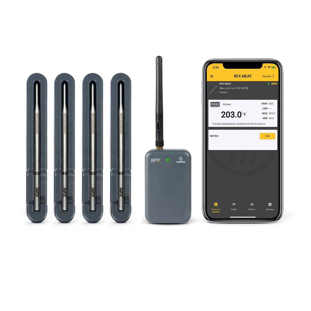 RFX™ Wireless Probe Starter Kit - 4 Probes | Backyard Grills Inc